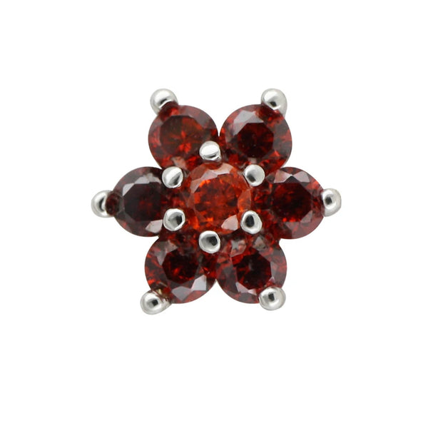 Ruby flower dermal top – piercingspot